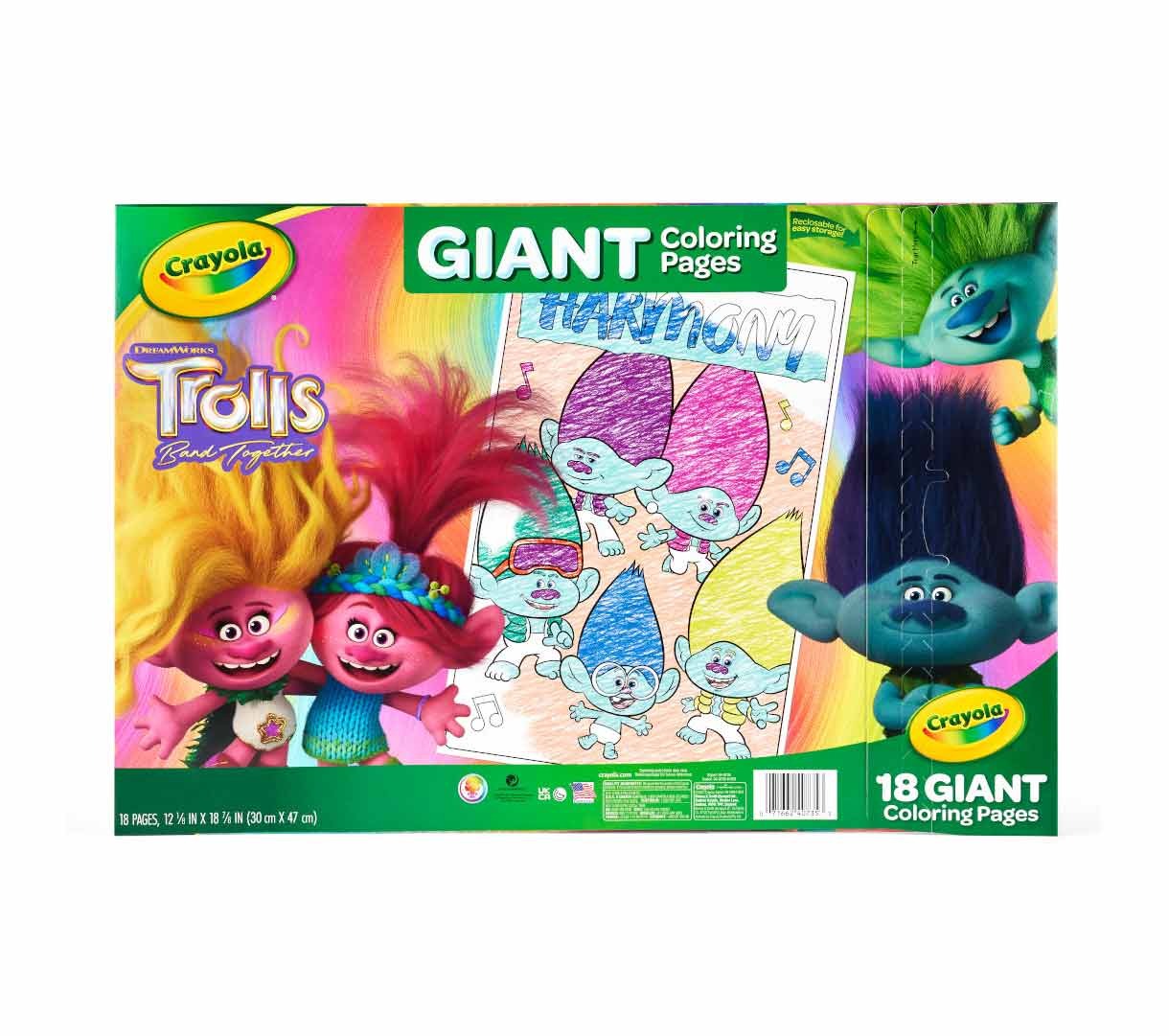 Crayola Trolls Giant Coloring Pages, 18 Count – My Little Thieves